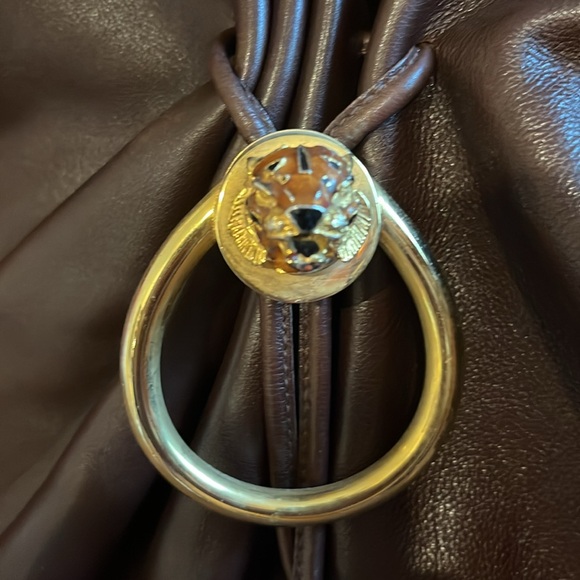 Gucci | Bags | Vintage Gucci Brown Leather Shoulder Bag Hippie Lion ...